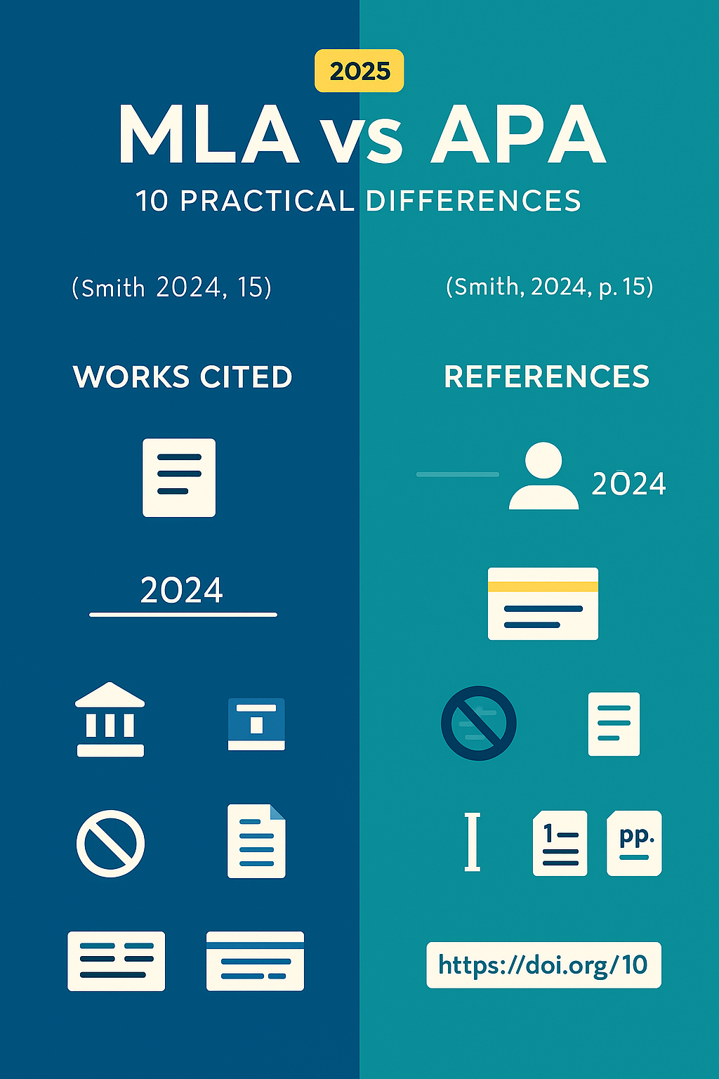 MLA vs APA (2025): 10 Key Differences + Side-by-Side Examples